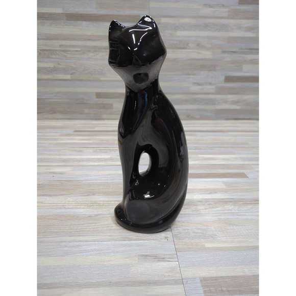Unbranded | Accents | Vintage Mcm Black Cat Ceramic High Gloss Glaze 3 ...